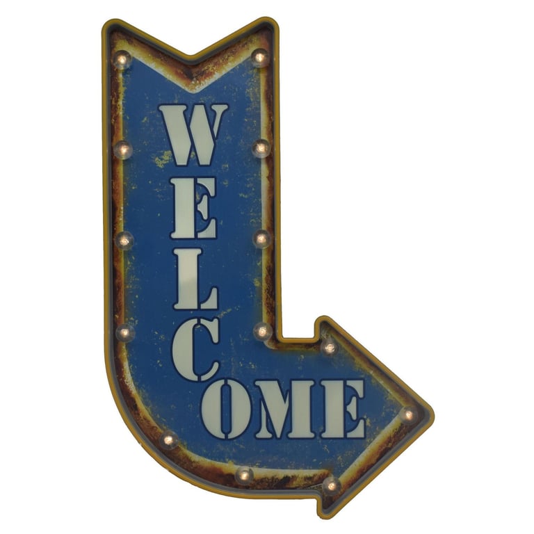 Letrero LED Flecha Welcome Azul | Sodimac Falabella