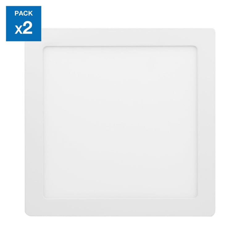 Pack 2 Panel LED Sobrepuesto Cuadrado Luz Fría 18W | Sodimac Falabella