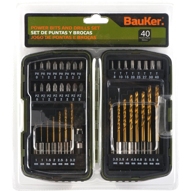 Set Brocas 40 Piezas Bauker | Sodimac Perú