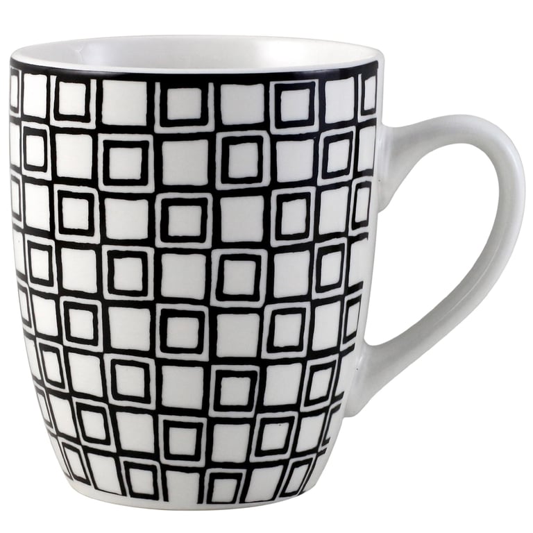 Mug Checkers 425ml Blanco/Negro | Sodimac Falabella