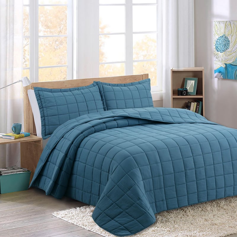 Cubrecama Industrial Liso Azul 2P | Sodimac Falabella