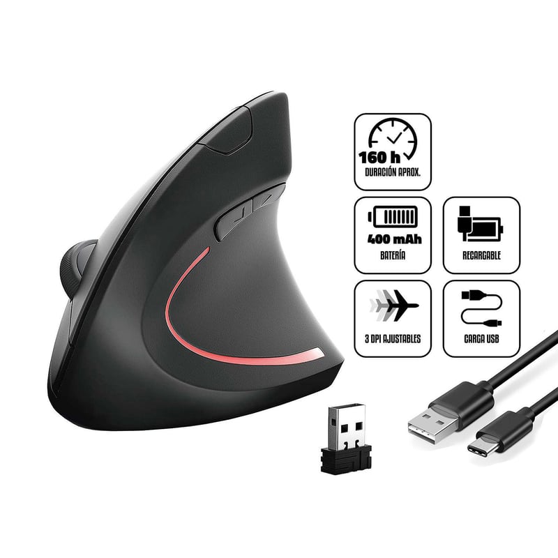 Mouse Vertical Recargable Tipo C | Sodimac Falabella