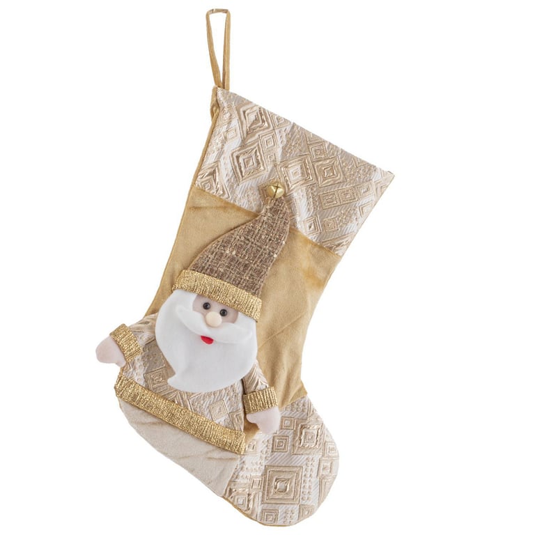 Bota Santa Claus Dorado Navidad 48cm | Sodimac Falabella
