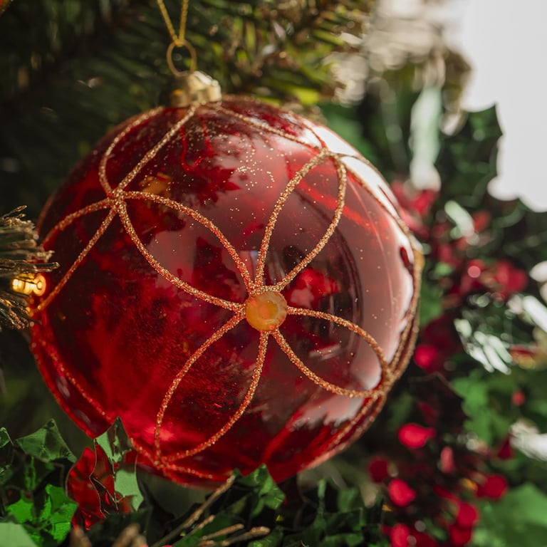 Esfera Roja Navidad 10cm | Sodimac Falabella