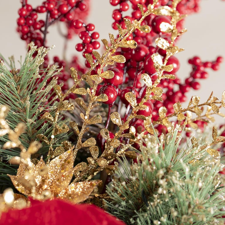 Rama Mini Hoja Dorada Navidad 40cm | Sodimac Falabella