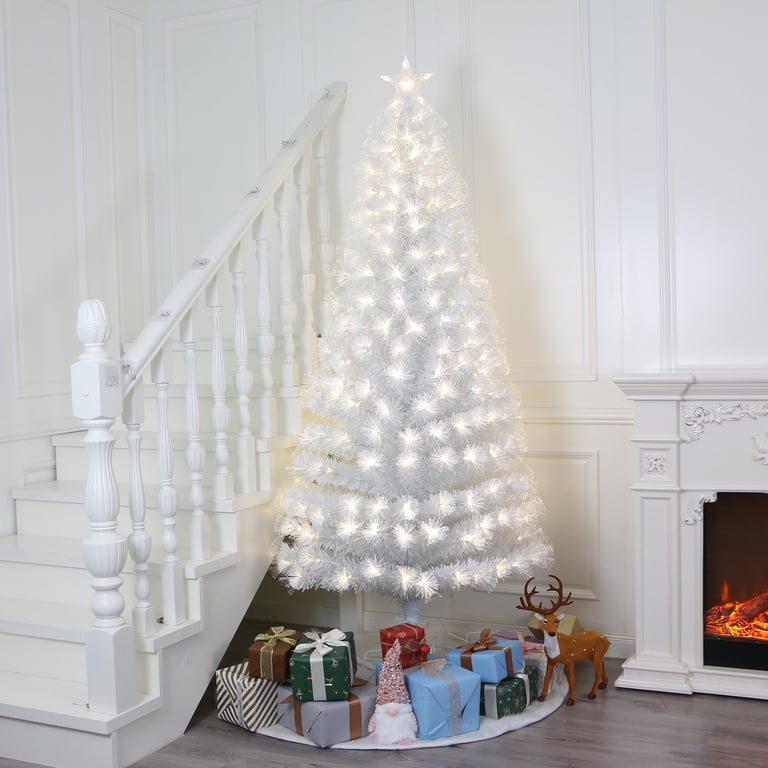 Árbol Blanco Fibra Óptica 210cm | Sodimac Falabella