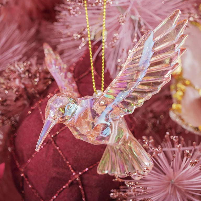 Adorno de Árbol Colibrí Rosa Navidad 10cm | Sodimac Falabella