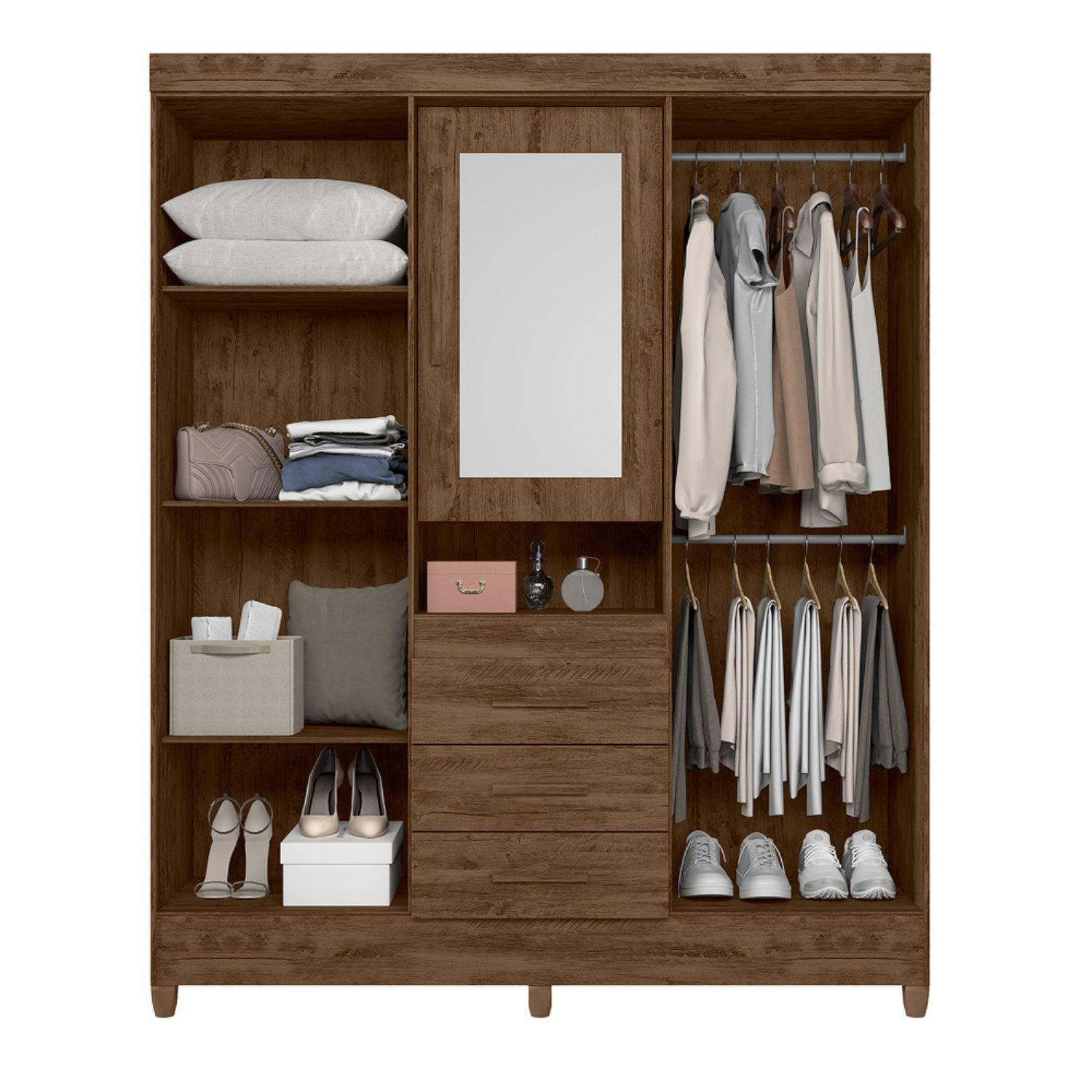 Ropero Nogal 5 Puertas 3 Cajones Florida | Sodimac Falabella