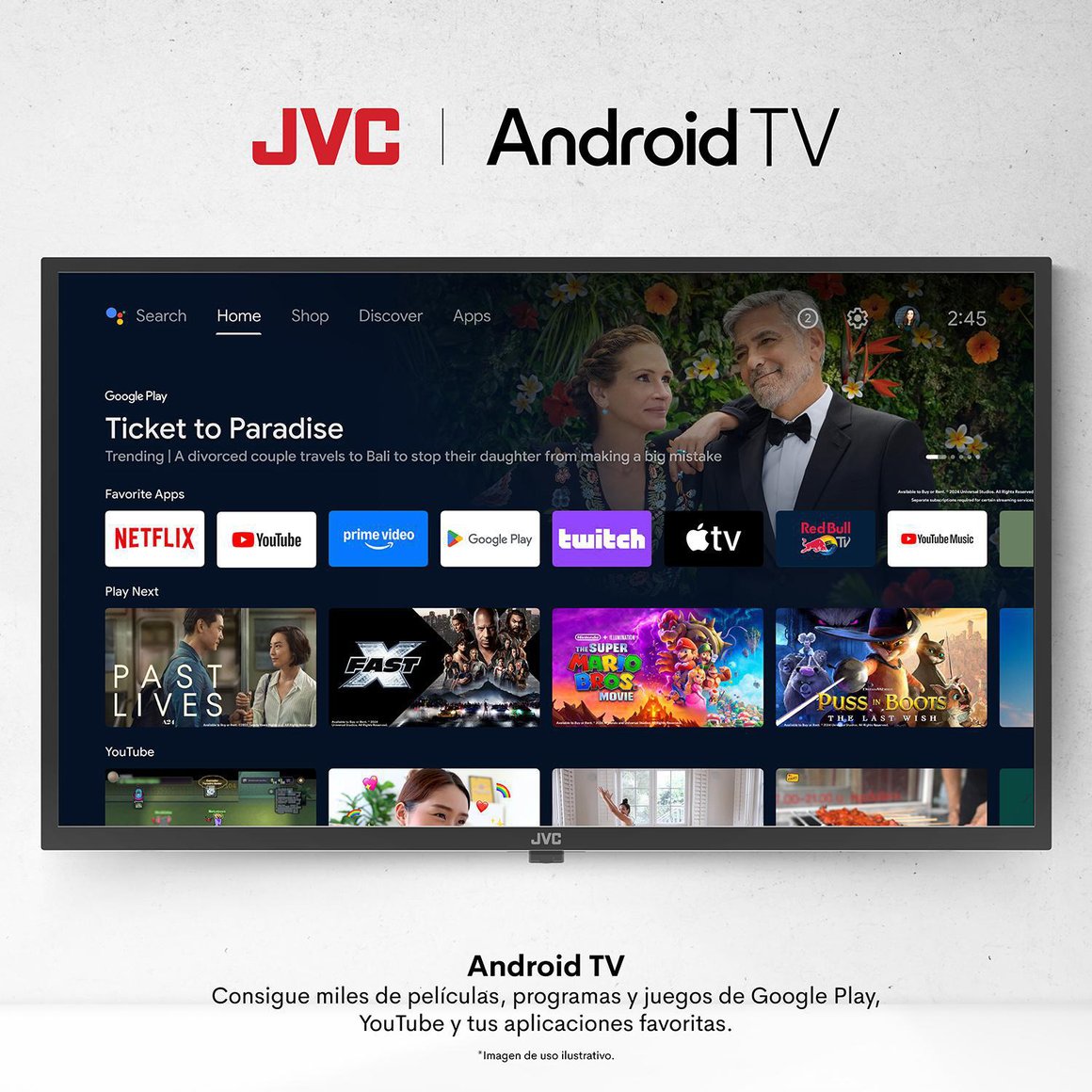 Televisor Smart Android TV JVC 32" HD LT-32KB127 | Sodimac Falabella