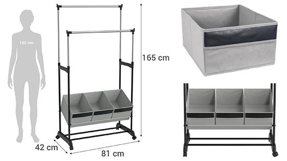 Stand de Ropa Doble con 3 Cajas Organizadoras | Sodimac Falabella