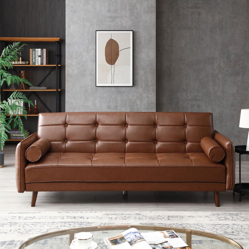 Sofá cama Brooklyn 3 cuerpos 2 plazas café - Sodimac.com.uy