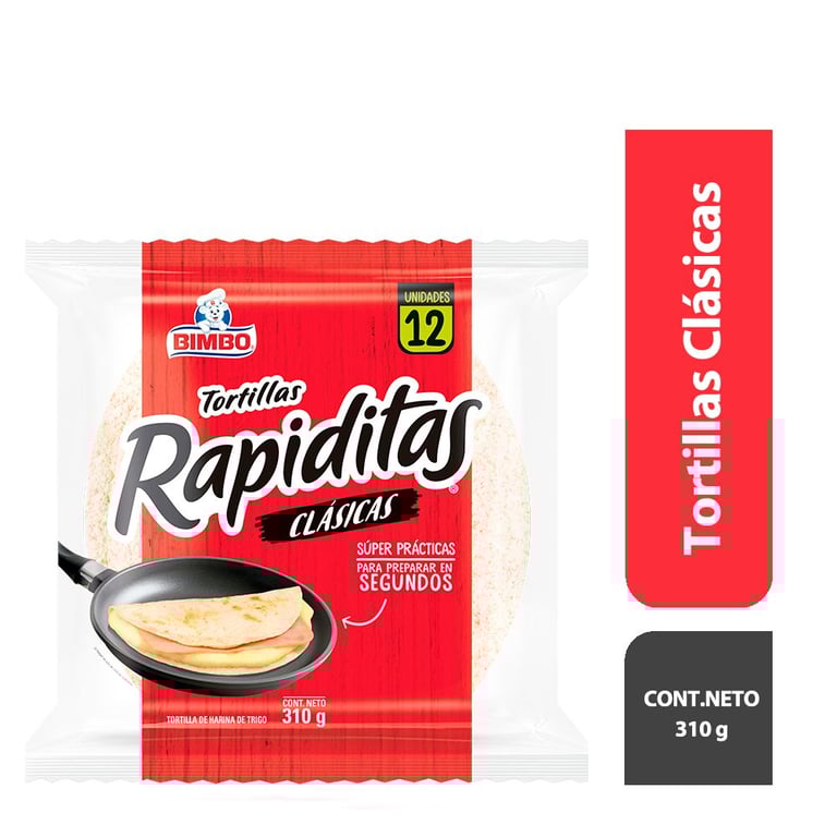 Tortillas Rapiditas Clásicas Bimbo 310 g | Tottus Perú