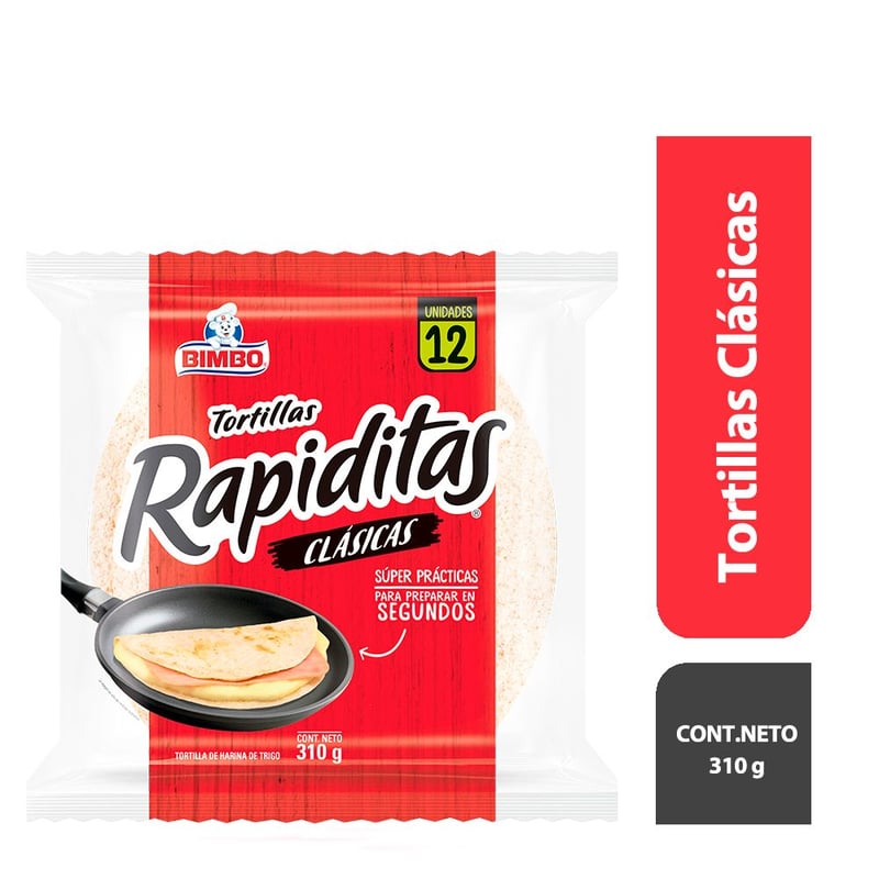 Tortillas Rapiditas Clásicas Bimbo 310 g | Tottus Perú