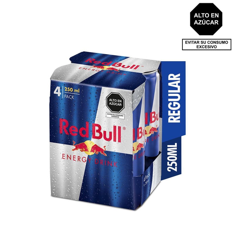 Bebida Energizante Red Bull Pack 4 Unidades 250 mL | Tottus Perú