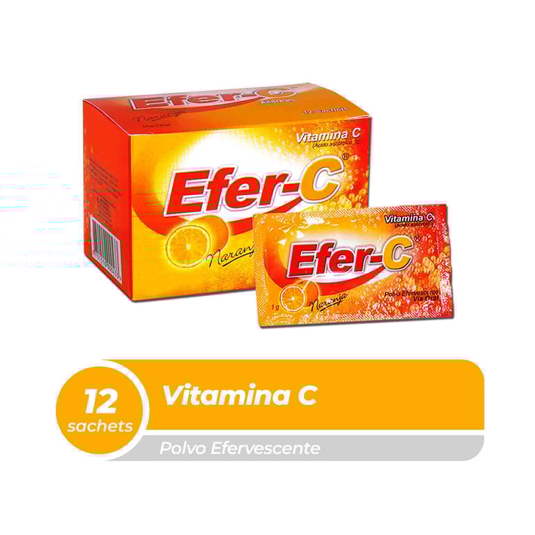 Efervescente Vitamina C Efer-C En Polvo Naranja Caja 12 Und | Tottus Perú