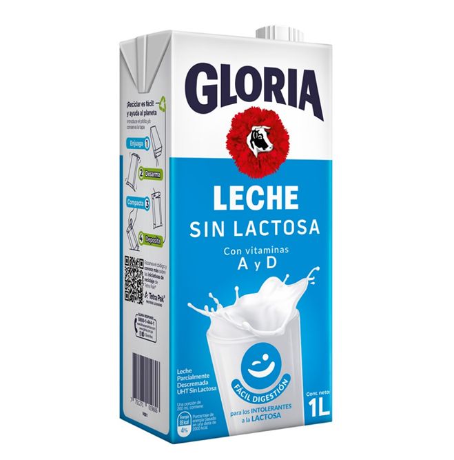 Leche Gloria Sin Lactosa Semidescremada Uht 1 L | Tottus Perú