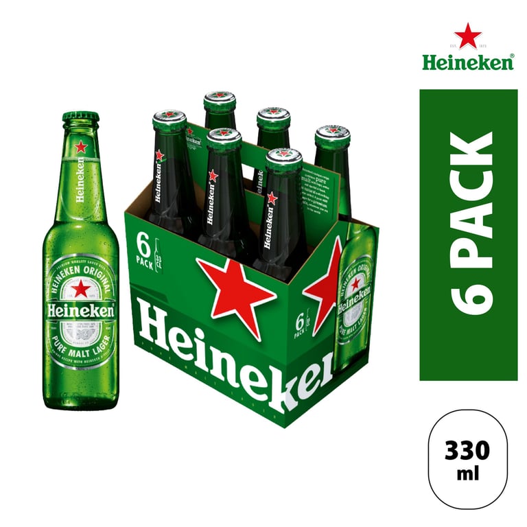 Cerveza Heineken Six Pack Botella 330 mL | Tottus Perú
