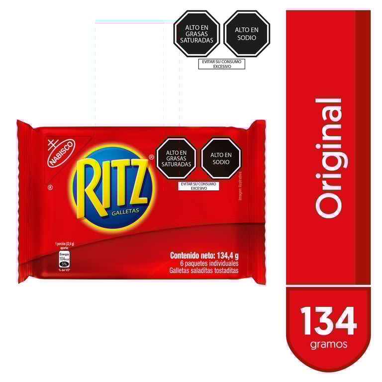 Galleta Ritz Pack 6 Unidades 134 g | Tottus Perú