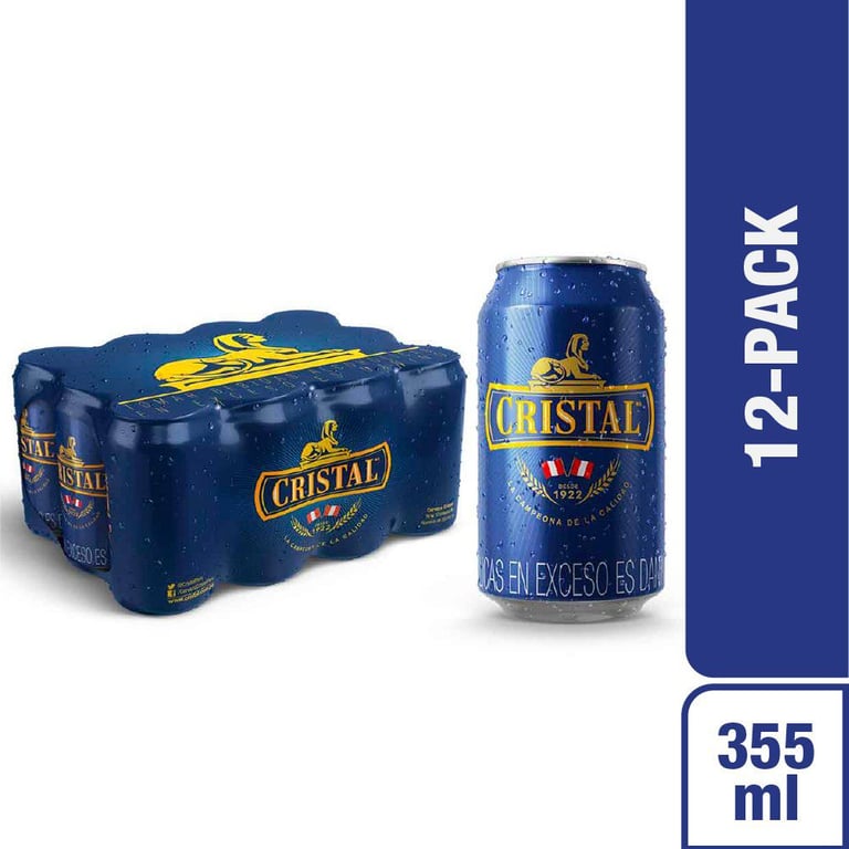 Cerveza Cristal Twelve Pack Lata 355 mL | Tottus Perú