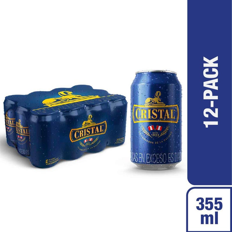 Cerveza Cristal Twelve Pack Lata 355 mL | Tottus Perú