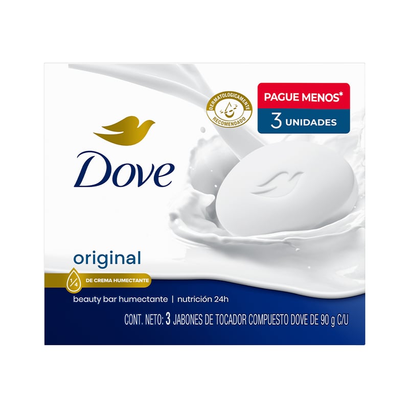 Jabón Dove Blanco Pack 3 Empaques 90 g | Tottus Perú