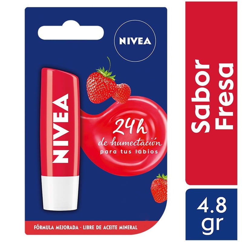 Protector Labial Nivea Sabor Fresa Envase 4.8 g | Tottus Perú