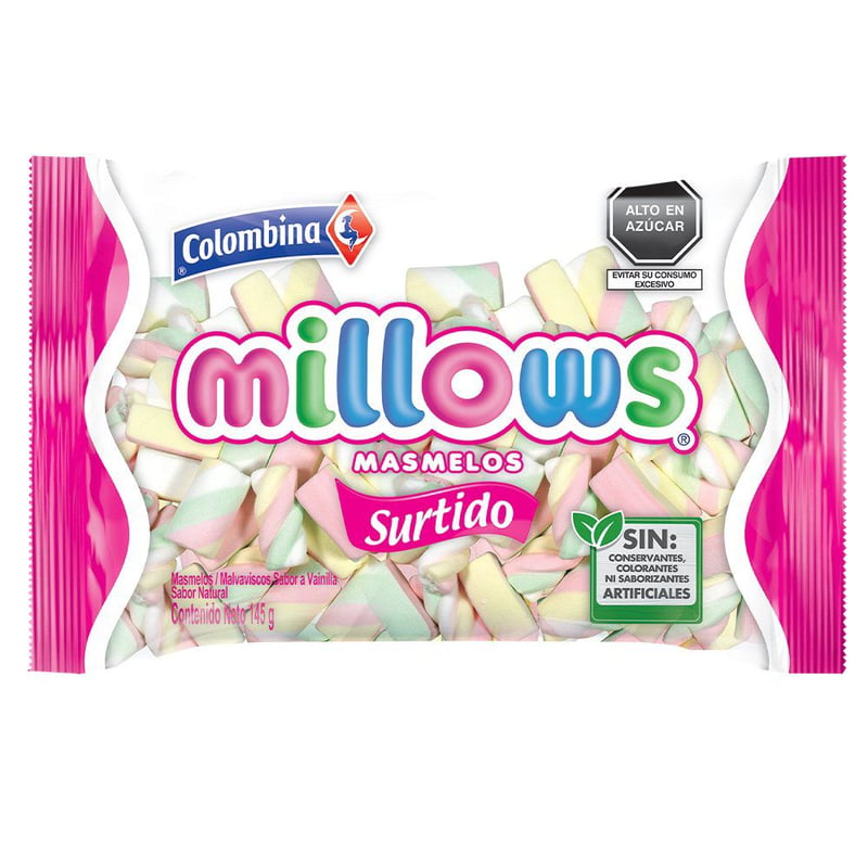 Marshmallows Colombina Millows Surtidos Bolsa 145 g | Tottus Perú