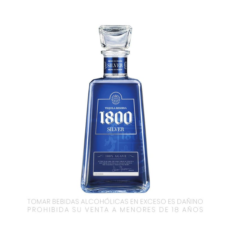 Tequila 1800 Silver 100% Agave Botella 750 mL | Tottus Perú