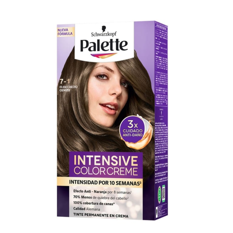Tinte Palette Color Cream 7-1 Rubio Medio Cenizo | Tottus Perú