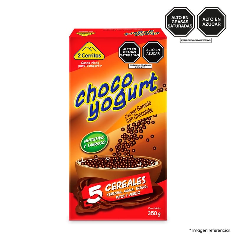 Choco Yogurt Cereal Bañado con Chocolate 2 Cerritos 350 g | Tottus Perú