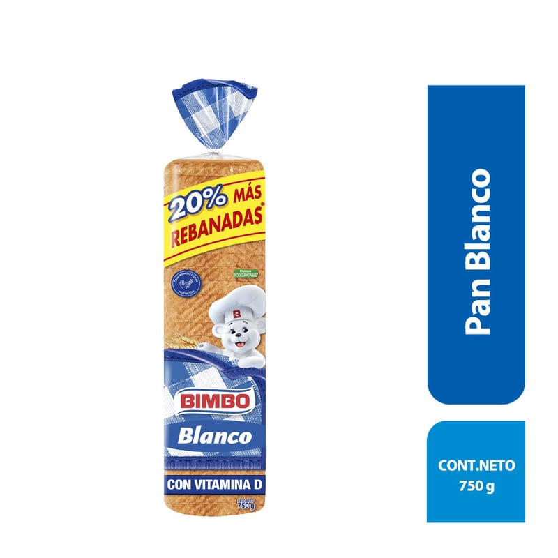Pan de Molde Blanco Xl Bimbo 750 g | Tottus Perú