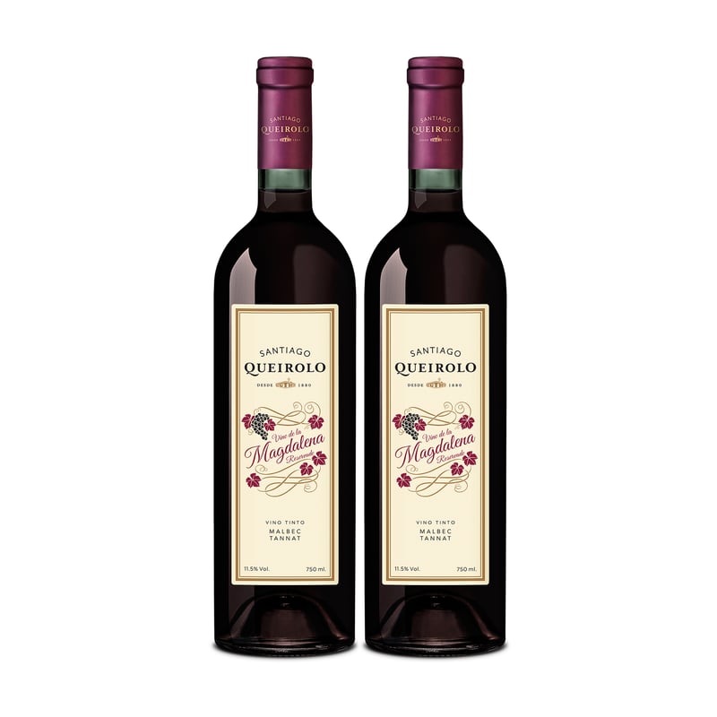 Vino Santiago Queirolo Magdalena Pack 2 Und Botellas 750 mL | Tottus Perú