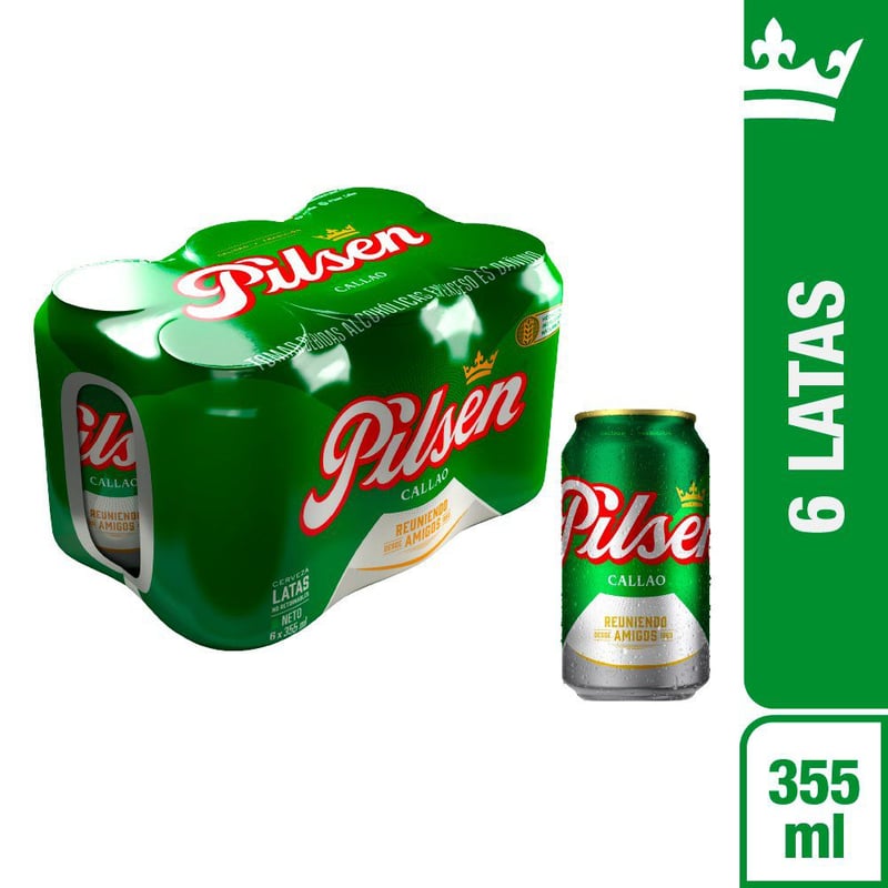 Cerveza Pilsen Callao Six Pack Lata 355 mL | Tottus Perú