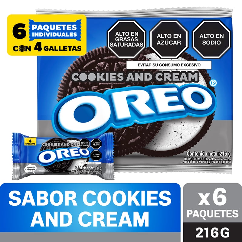 Galleta Oreo Cookies & Cream 6 Unidades | Tottus Perú