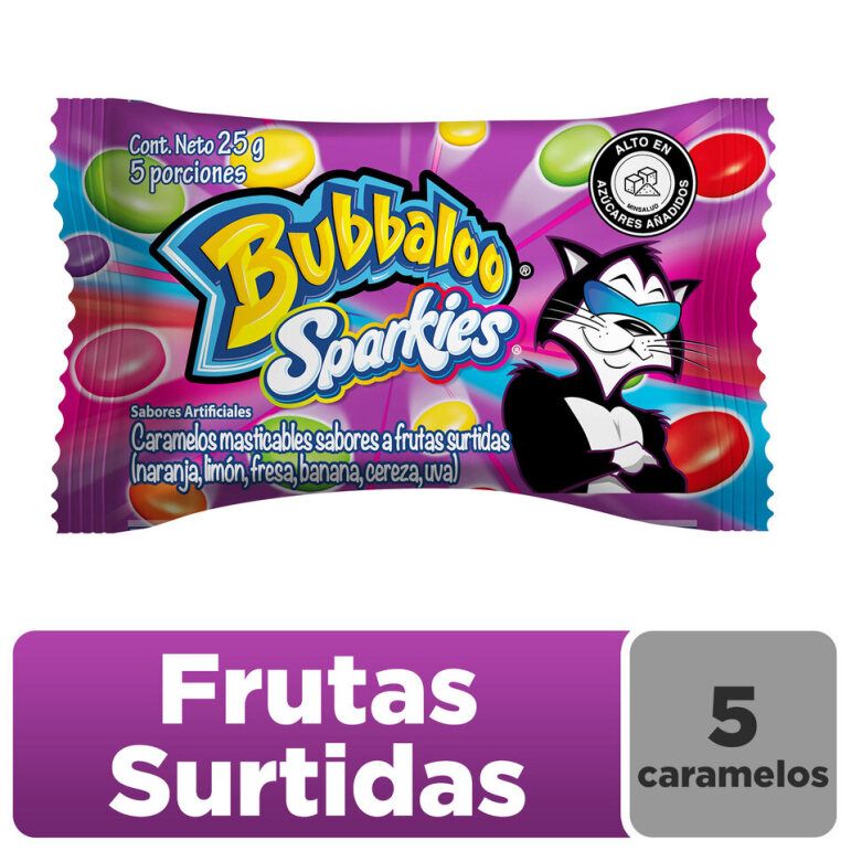 Caramelo Masticable Bubbaloo Sparkies frutas 25 g | Tottus Perú