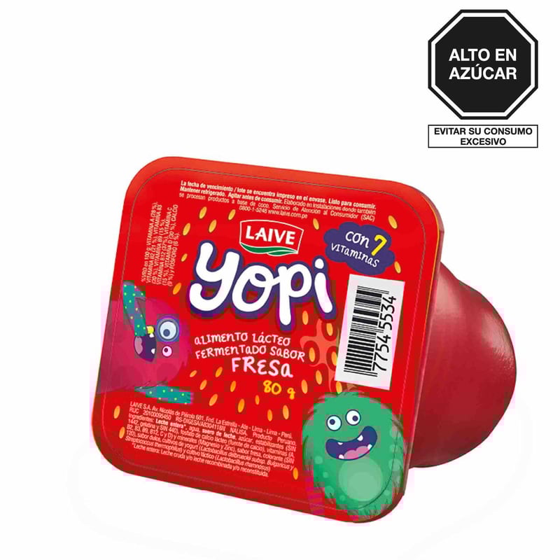 Yogurt de fresa en vaso Yopi | Tottus Perú