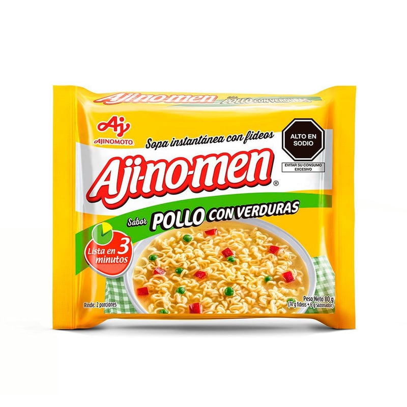Sopa Instantánea Ajinomen Sabor Pollo Verduras 80 g | Tottus Perú