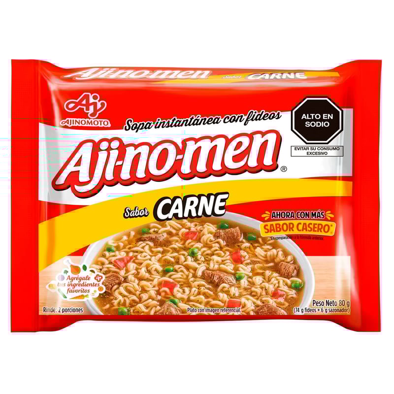 Sopa Instantánea Ajinomen Sabor Carne 80 g | Tottus Perú