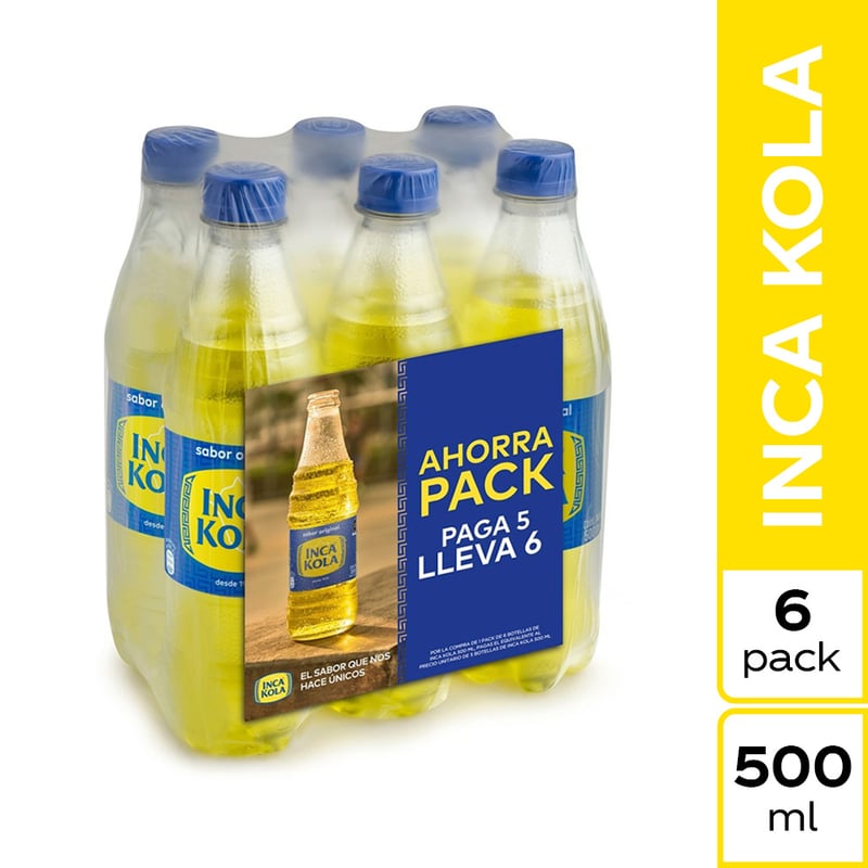 Six Pack de Gaseosa Inca Kola Sabor Original de 500 mL | Tottus Perú