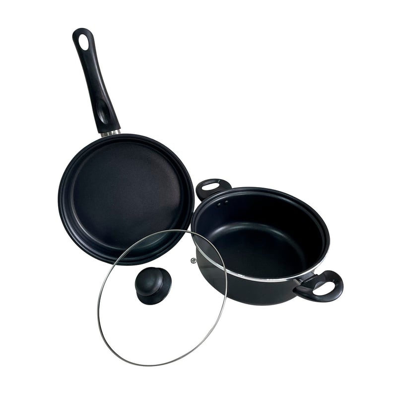 Juego de Ollas 24cm + Sartén 24cm Aluminio Antiadherente Casa Joven ...