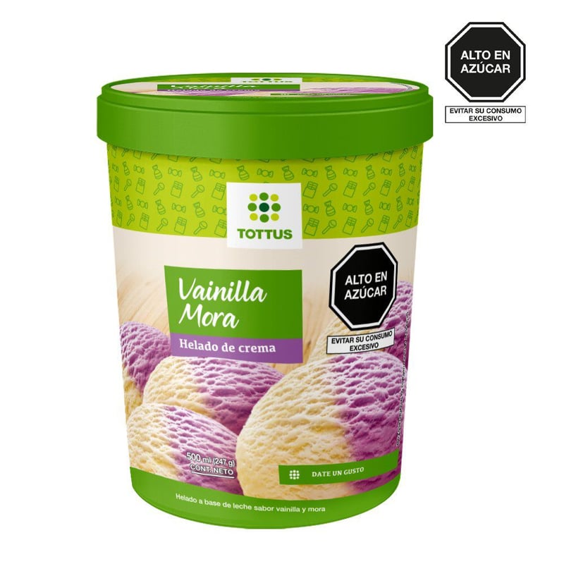 Helado de Vainilla y Mora Tottus de 500 mL | Tottus Perú