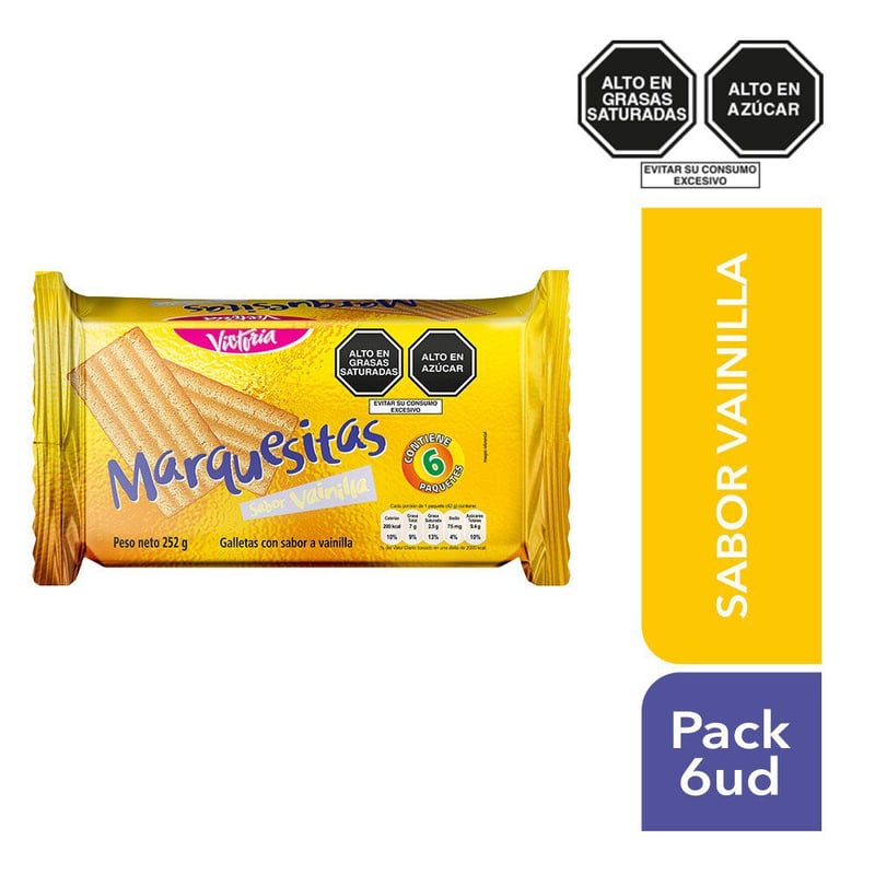 Galleta Marquesitas Victoria sabor vainilla 6 unidades | Tottus Perú