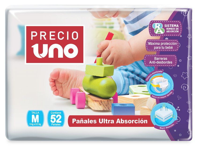 Pañales Precio Uno Ultra Absorción Talla M Empaque 52 Und | Tottus Perú
