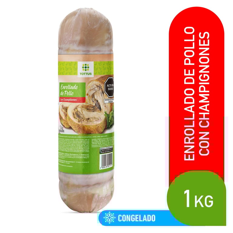 ENROLLADO DE POLLO CON VERDURAS Y CHAMPIGNONES TO | Tottus Perú