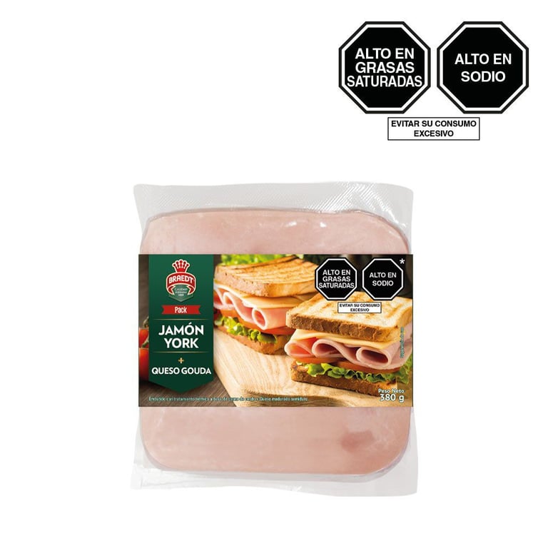 Pack de Jamón York y Queso Gouda Braedt de 380 g | Tottus Perú