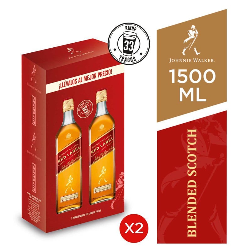PACK JOHNNIE WALKER RED LABEL X 2 | Tottus Perú