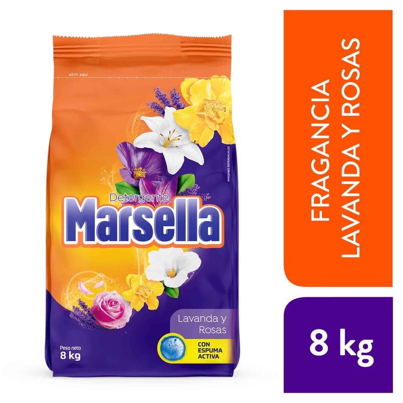 Detergente en Polvo Marsela Lavanda y Rosas Bolsa 8 Kg | Tottus Perú