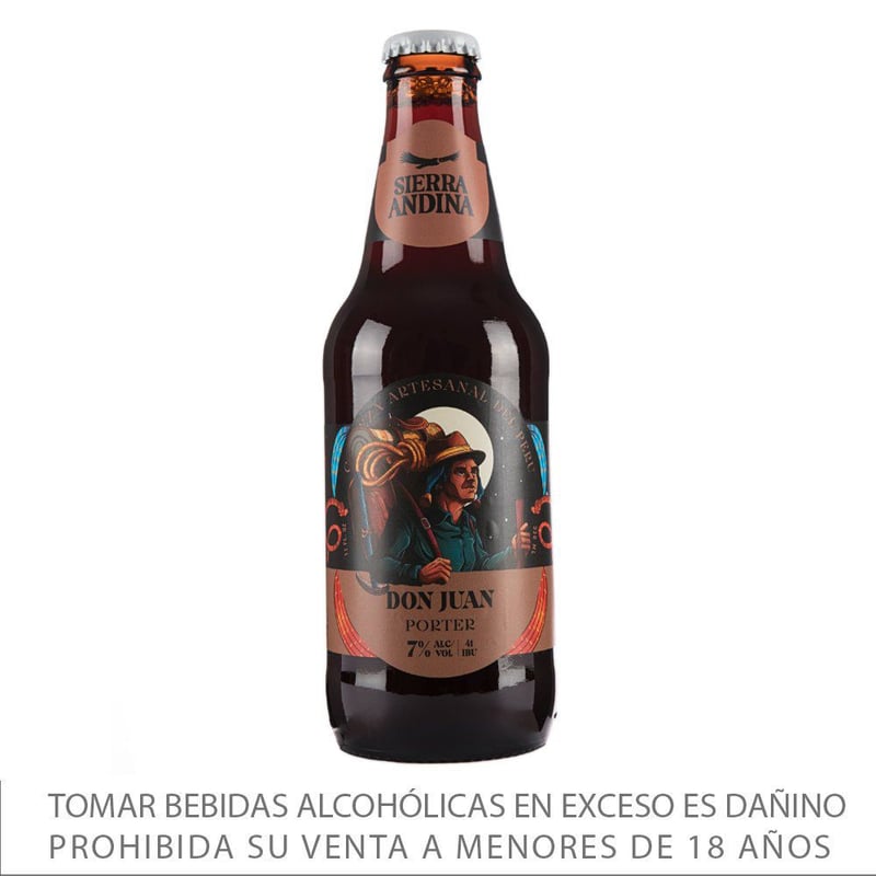 Cerveza Sierra Andina Artesanal Porter Botella 330 mL | Tottus Perú