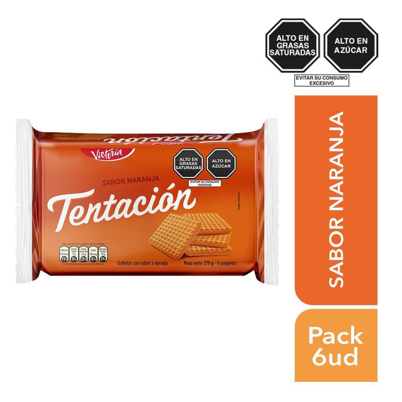 Galleta Tentación Sabor Naranja 6 unidades | Tottus Perú
