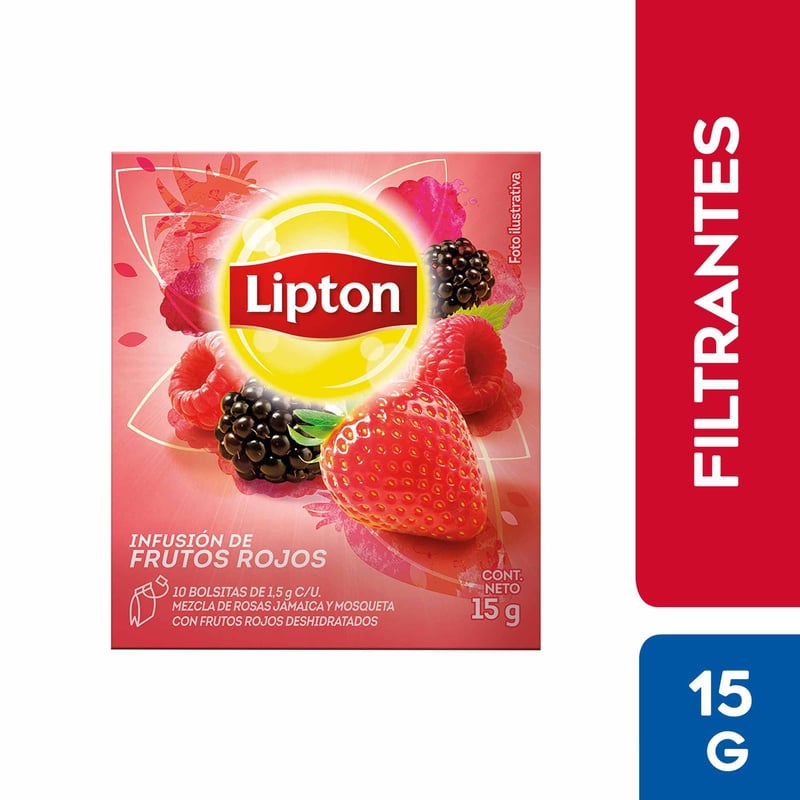 Infusión de Frutos Rojos Lipton con 10 filtros | Tottus Perú